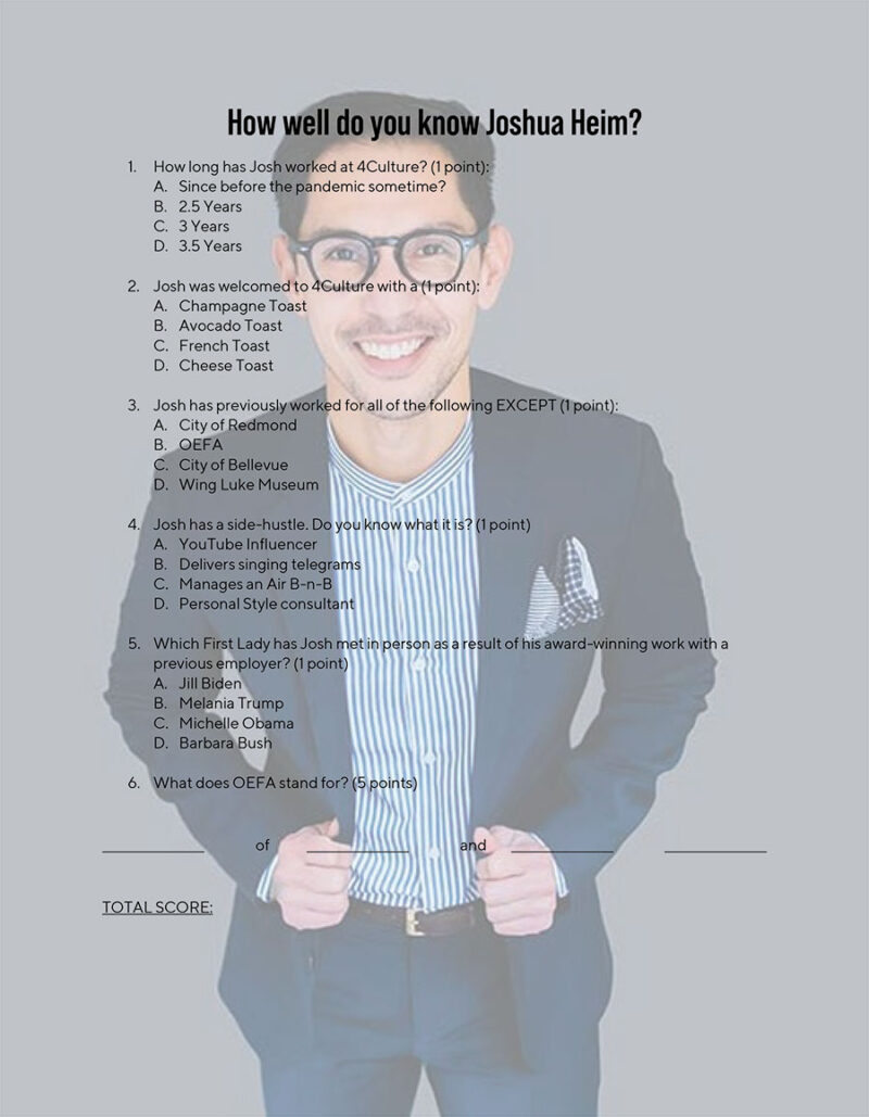 Goodbye Josh! | 4Culture